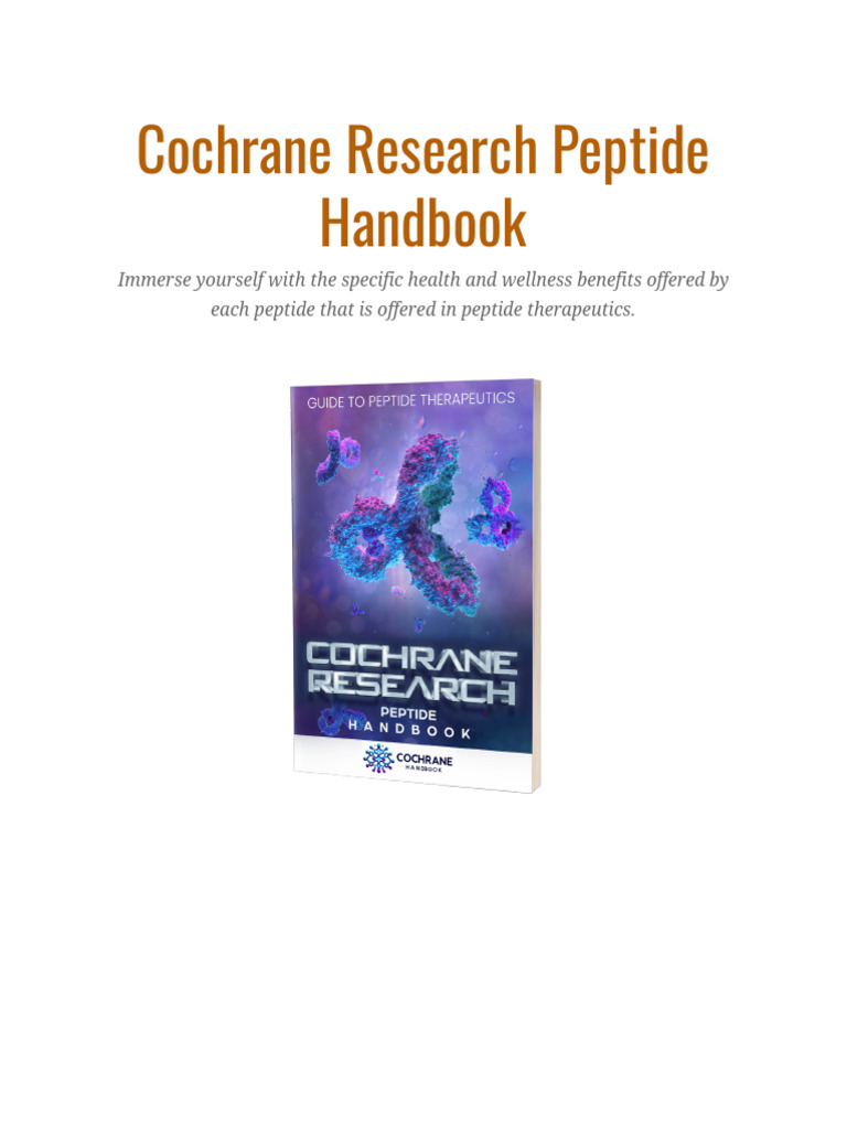Cochrane Peptide Handbook Overview | PDF | Immune System | Growth Hormone