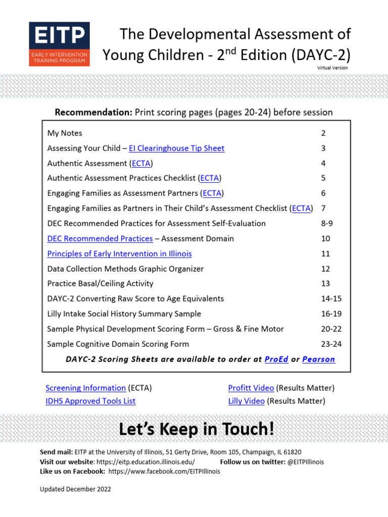 DAYC2 Packet-Physical and Cognitive | PDF | Learning | Special Education