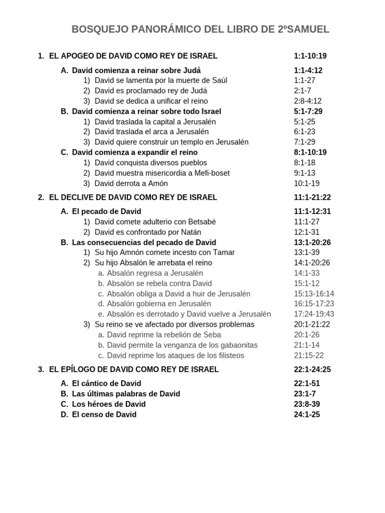10 Bosquejo de 2 Samuel | PDF | David | Contenido bíblico