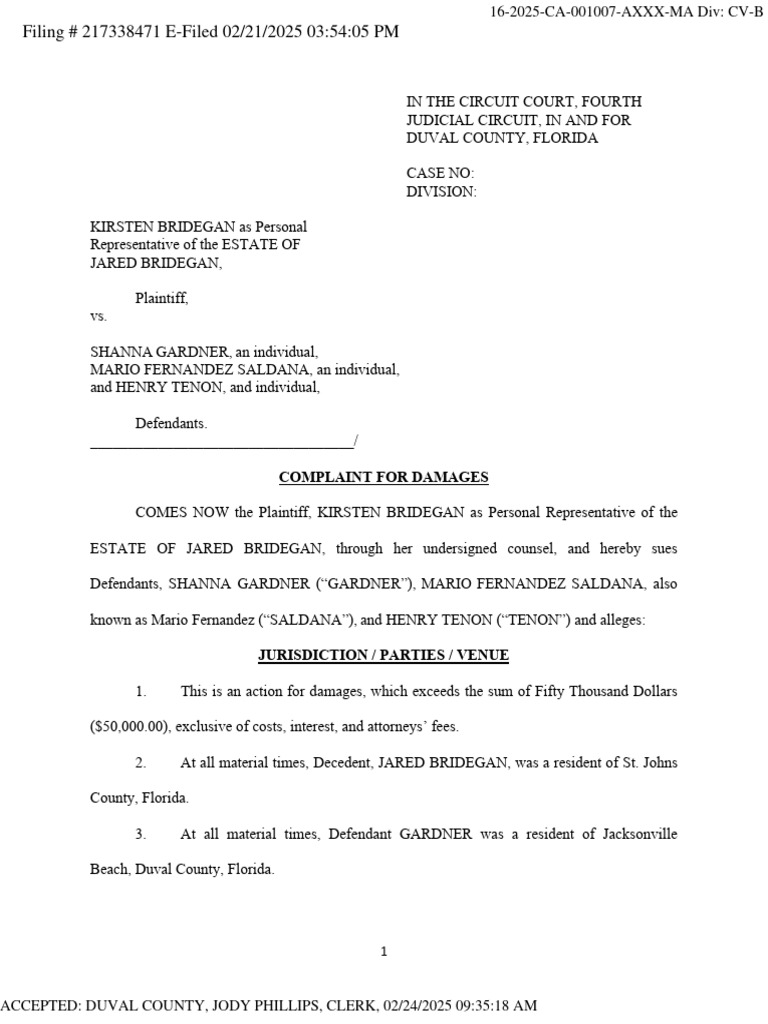 Kirsten Bridegan Sues Husband's Murder Suspects | PDF | Damages ...