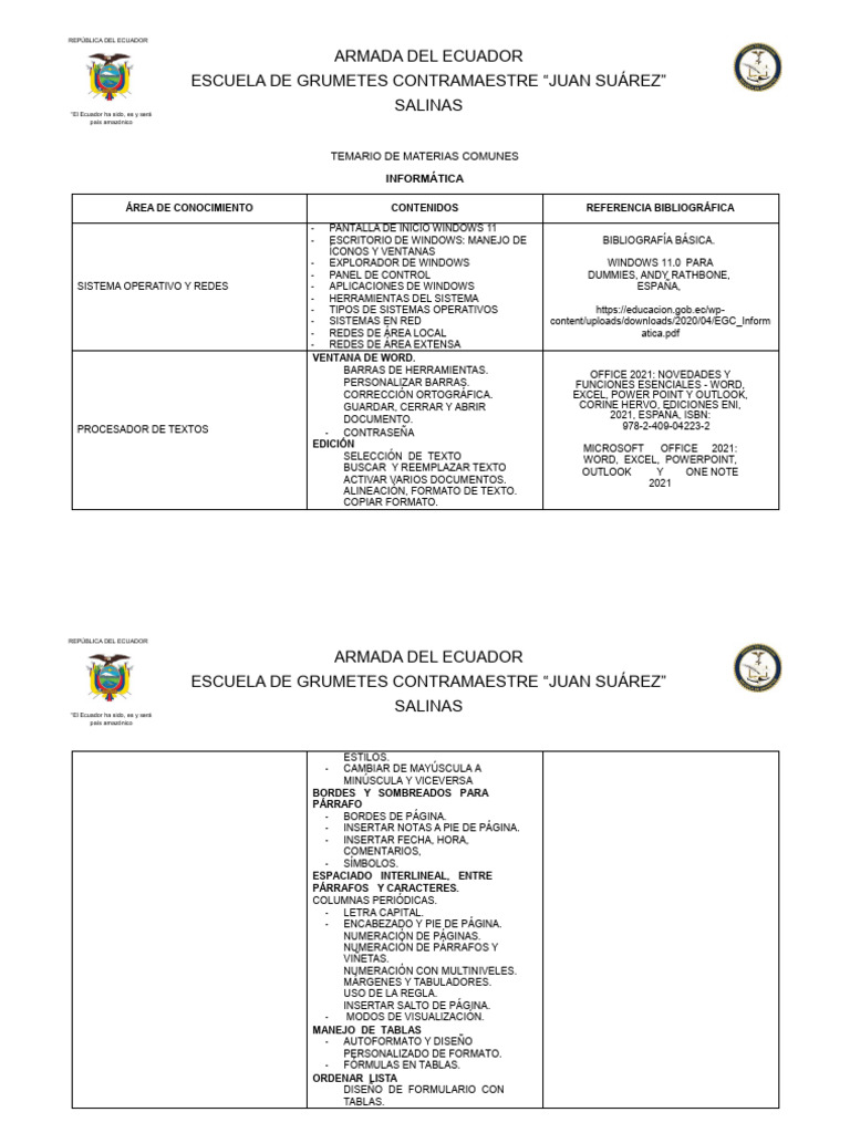 Temario Materias Comunes - Informatica | PDF | Microsoft PowerPoint ...