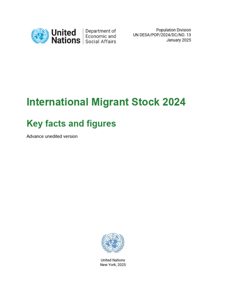 Undesa PD 2025 Intlmigstock 2024 Key Facts and Figures Advance-Unedited ...