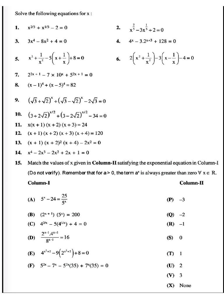 Equation Reducible To Quadratic Equation | PDF