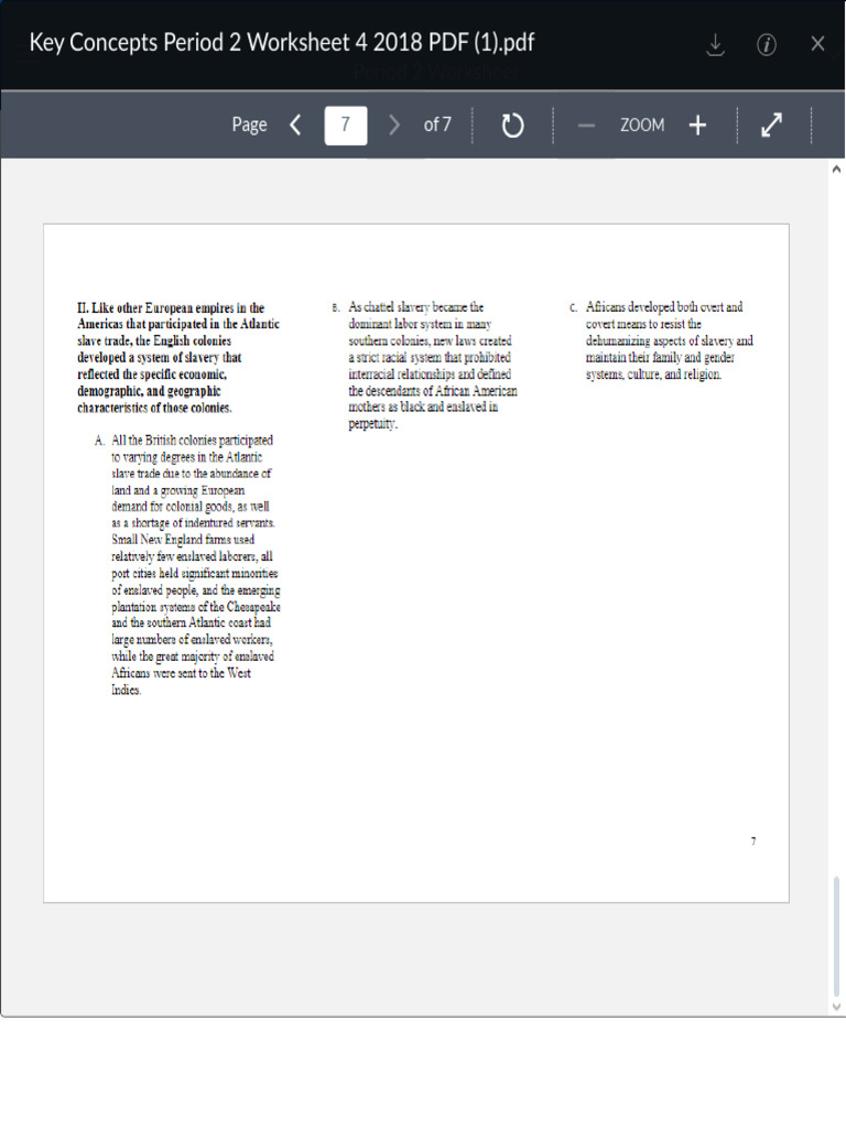 Period 2 Worksheet | PDF