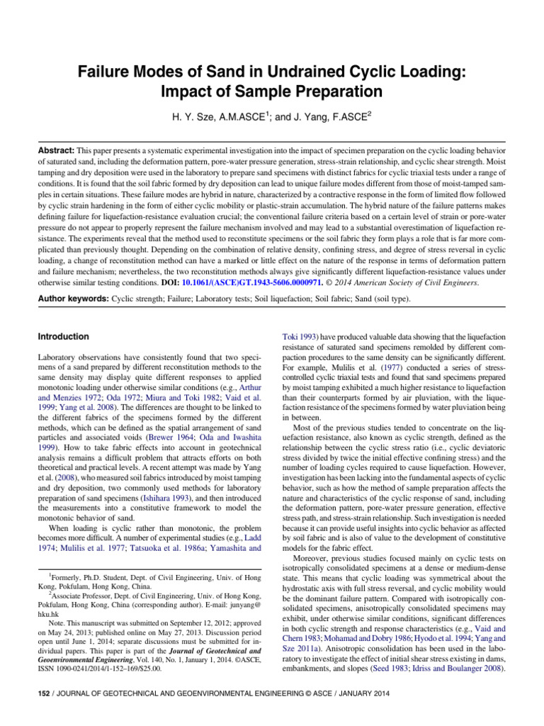 Sand Failure Modes in Cyclic Loading | PDF | Deformation (Engineering ...