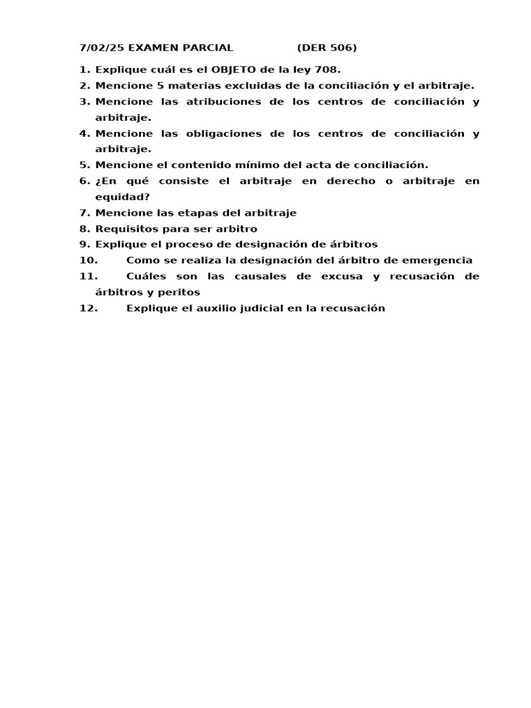 7-02-25 Examen Parcial (Der 506) | PDF