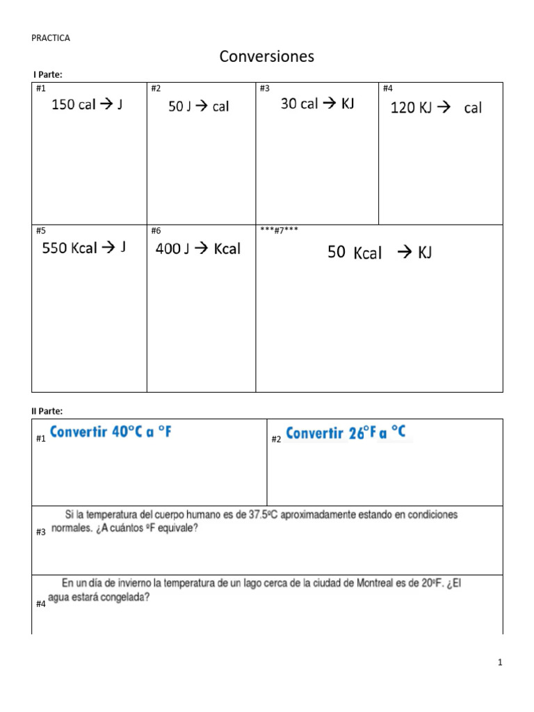 PRACTICA Conversiones de Unidades | PDF