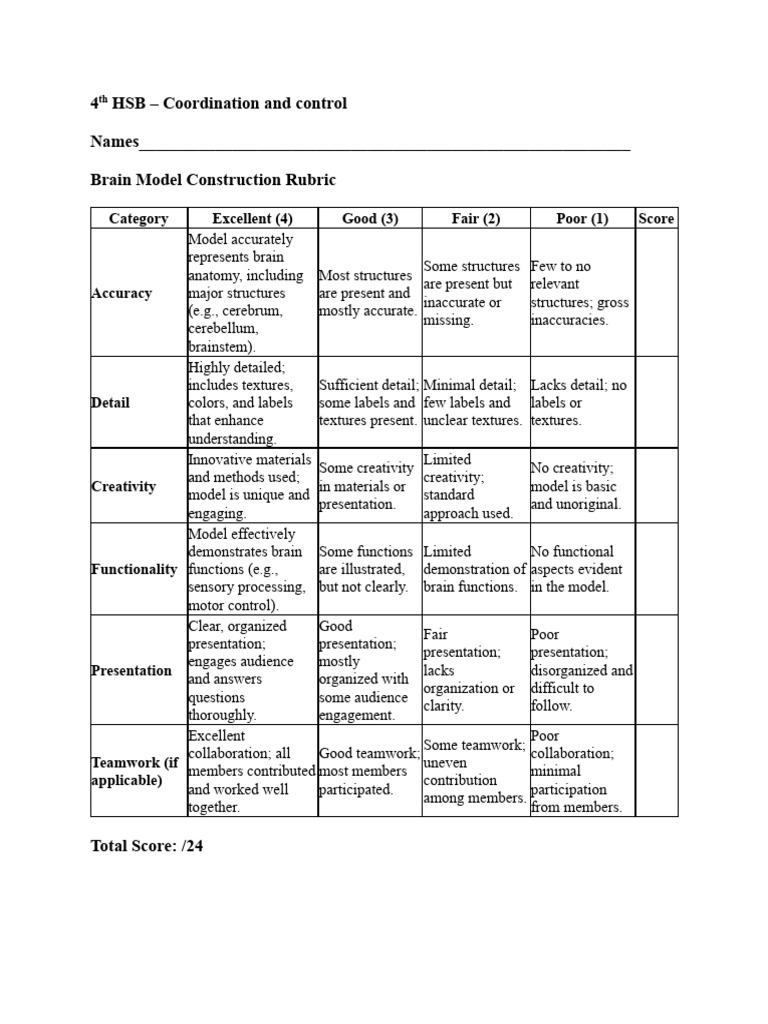 4th HSB Model of The Brain Rubric | PDF | Creativity | Brain