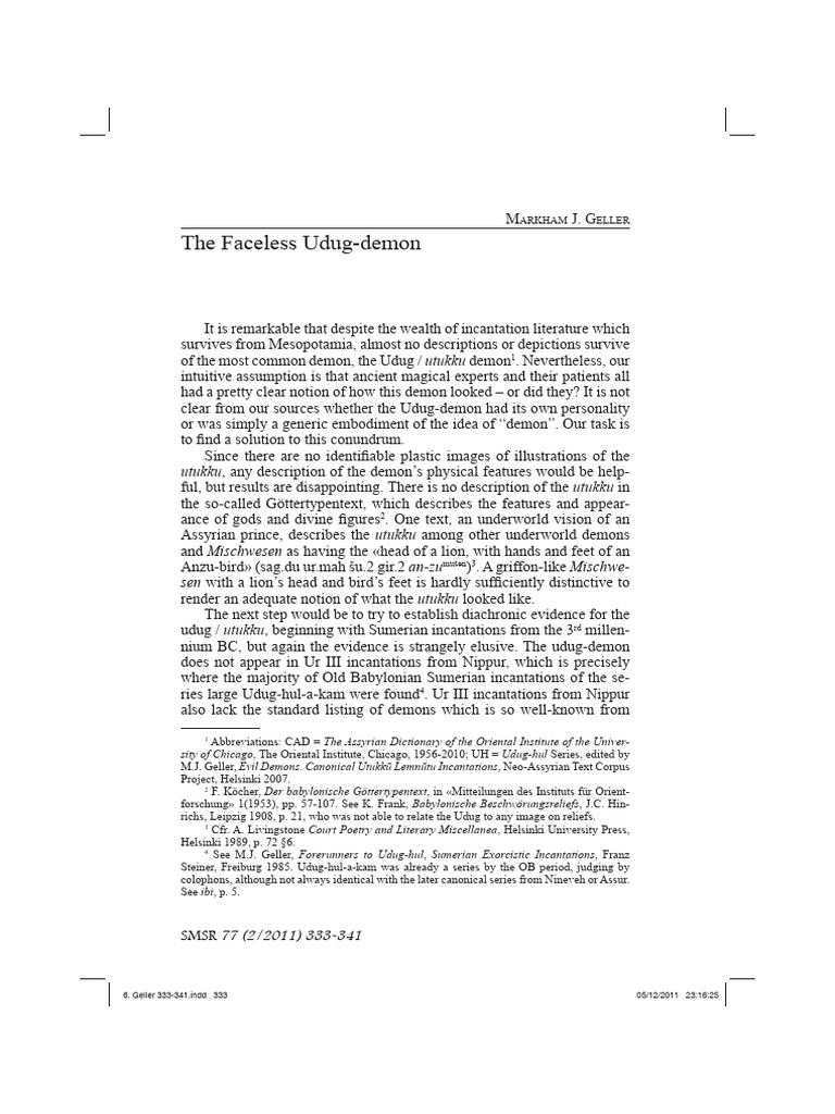 Understanding the Udug-Demon | PDF | Mesopotamian Mythology