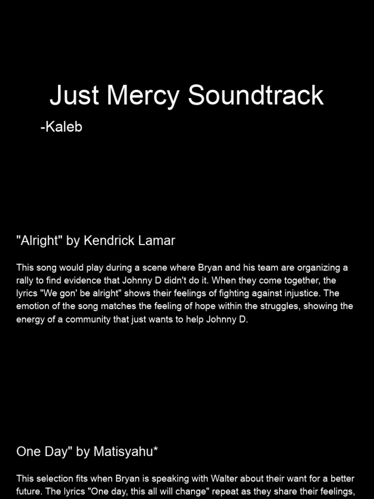 Just Mercy Soundtrack Analysis | PDF