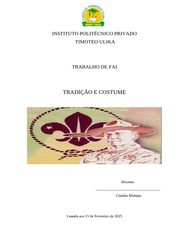 Trabalho sobre Tradição e Costume | PDF