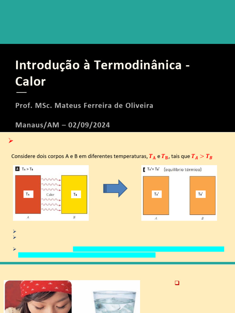 Aula 4b e 5a - Introdu o Termodin Mica - Calor | PDF | Calor | Temperatura