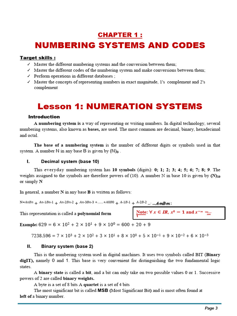 Numeration Systems and Codes | PDF | Computer Architecture | Mathematical Notation