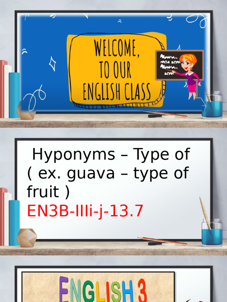 ENGLISH-3 - Q3-ppt - HYPONYMS | PDF