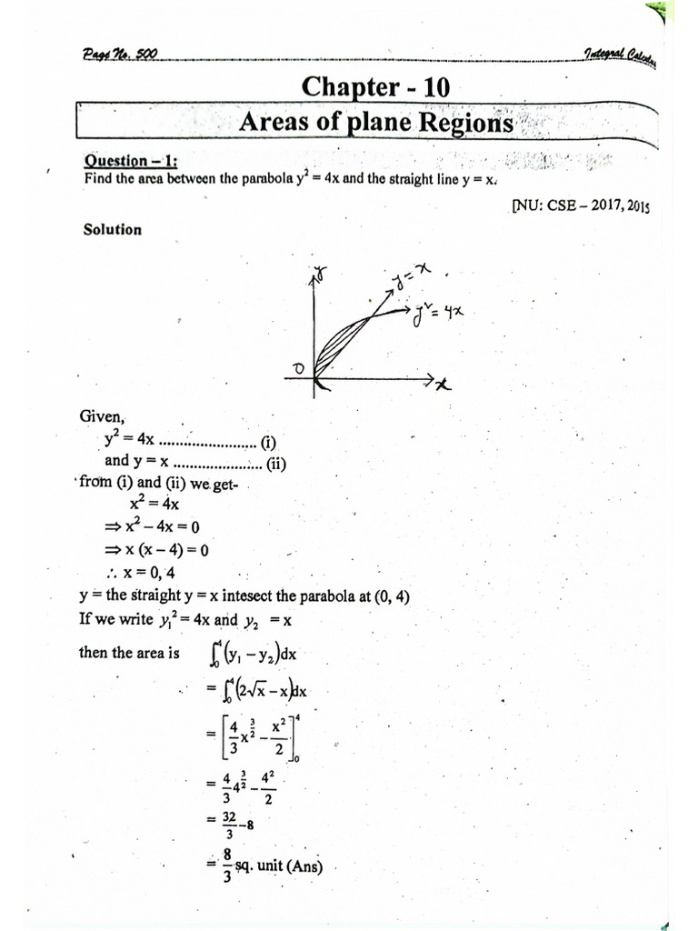 Areas of Plane Region | PDF