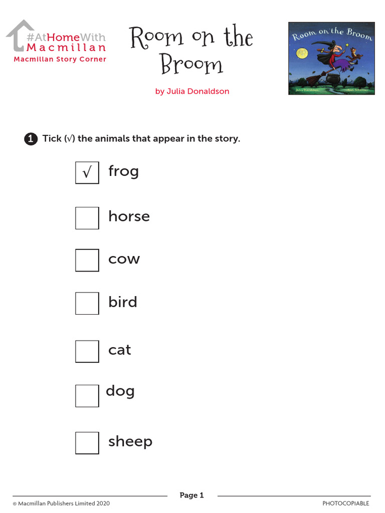 Room on the Broom Activity Sheet | PDF