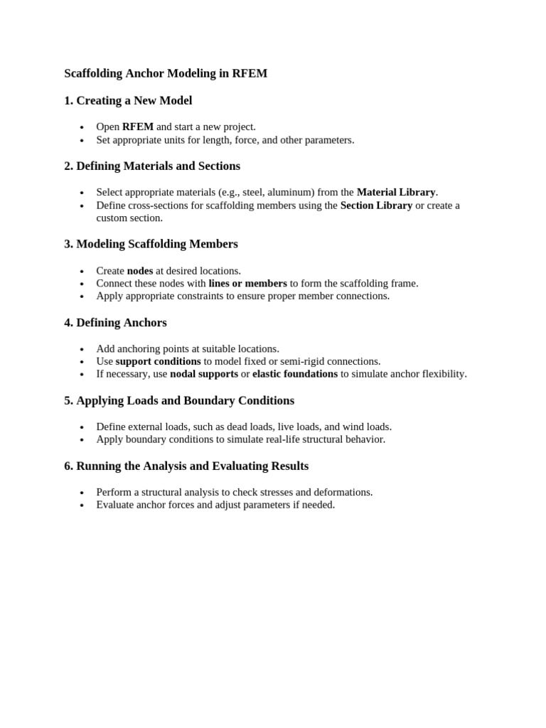 Scaffolding Anchor Modeling in RFEM | PDF