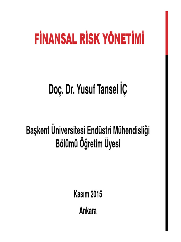 Seminer I Finansal Risk Yonetimi | PDF