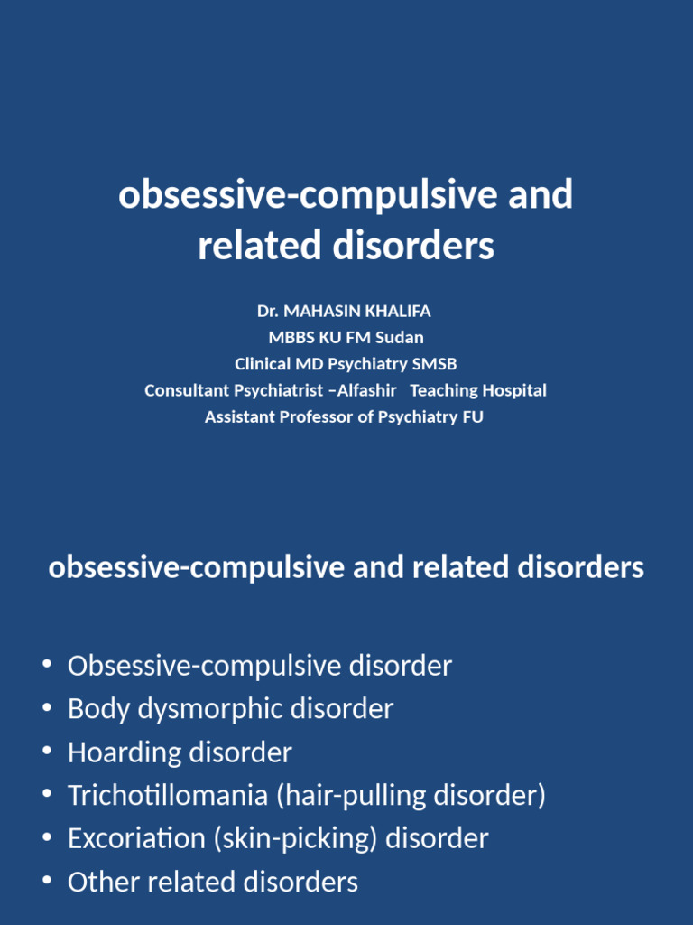 Obssesive Compulsive and Related Disorders | PDF | Obsessive–Compulsive ...