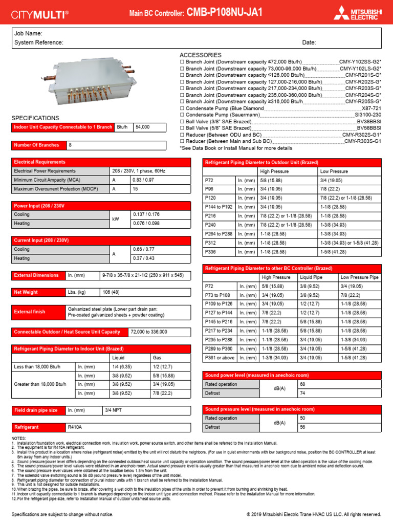 CMB-P108NU-JA1 User Manual | PDF | Pipe (Fluid Conveyance) | Mechanical ...