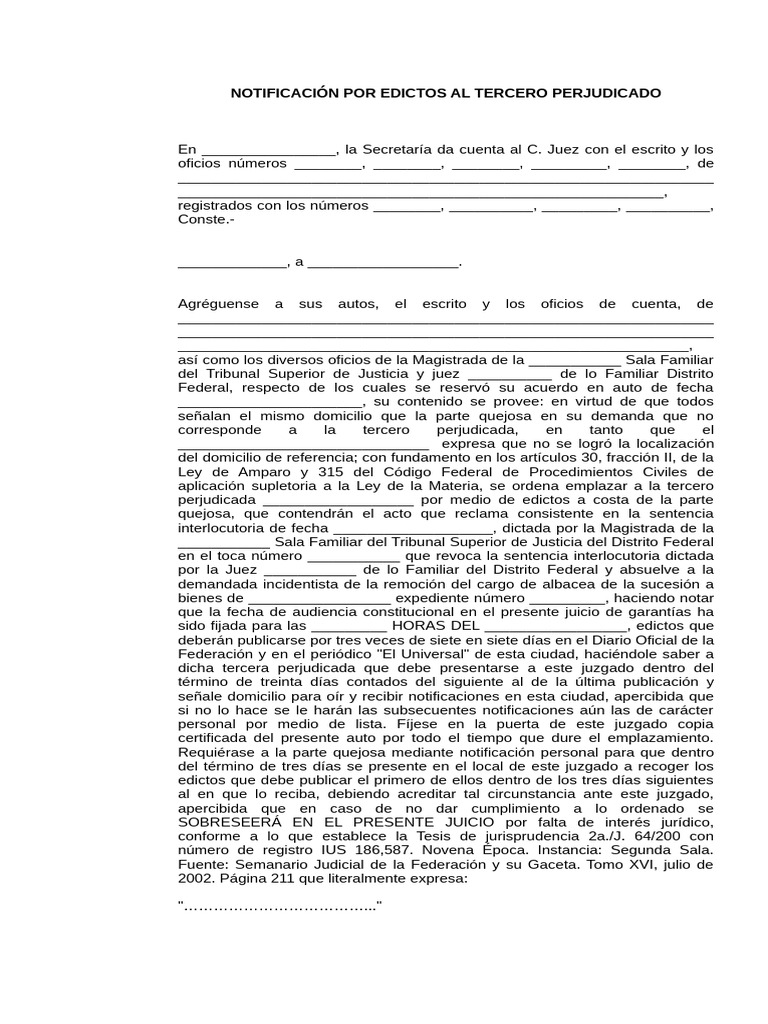 Notificacion Por Edictos Pdf Gobierno Ley Pública