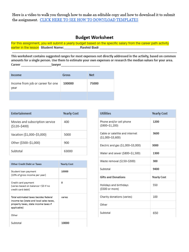 Budget Template | PDF | Budget | Expense
