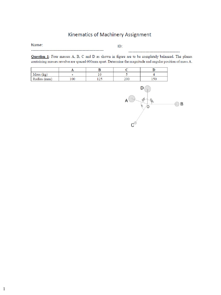 Assignment 4DA Balancing Masses | PDF