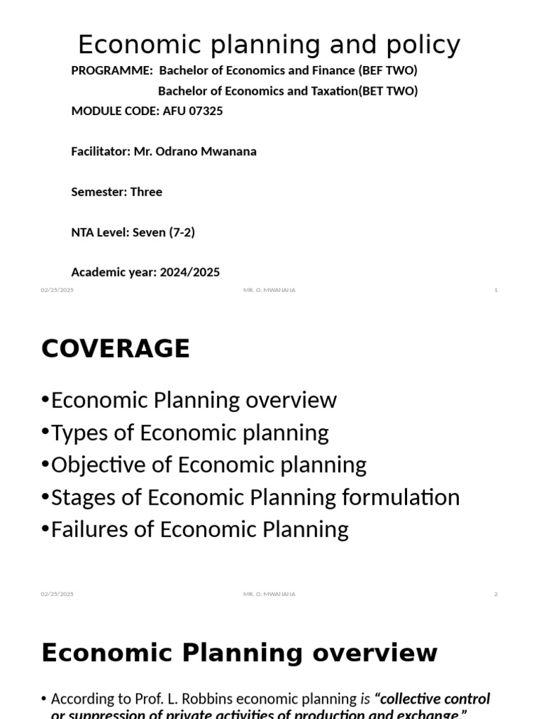 Economic Planning Overview and Objectives | PDF | Economic Inequality ...