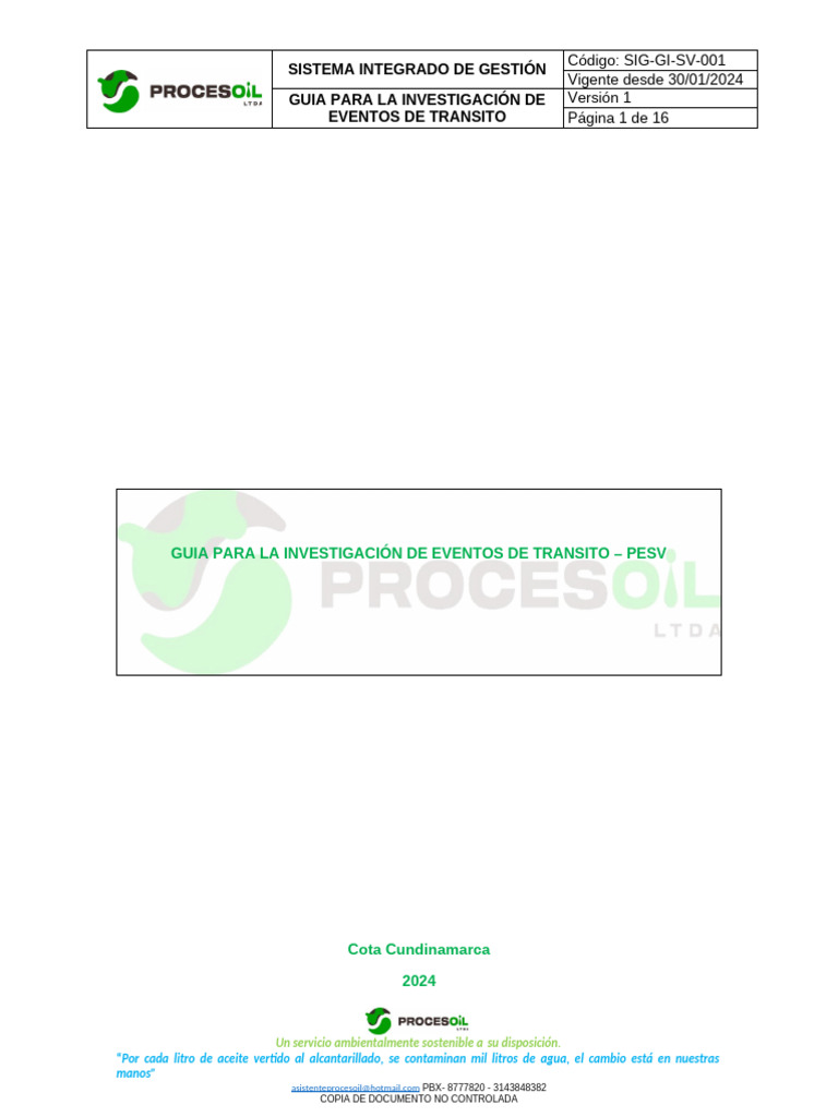 GUIA PARA LA INVESTIGACIÓN DE EVENTOS DE TRANSITO | PDF | Licencia de ...