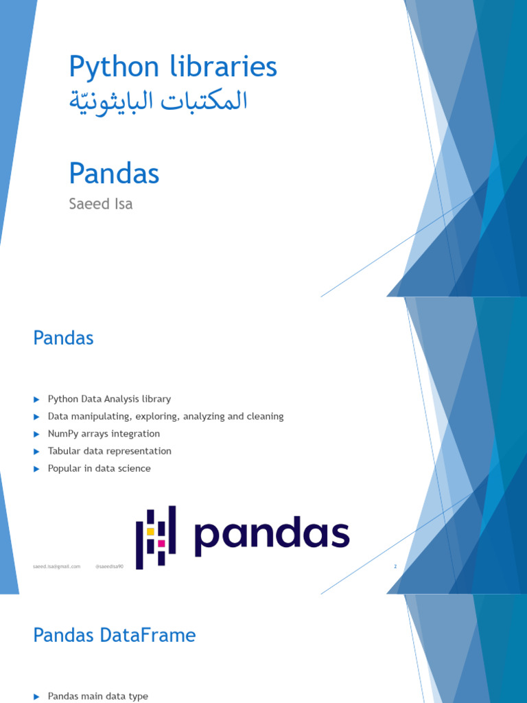 Overview of Python Pandas Library | PDF