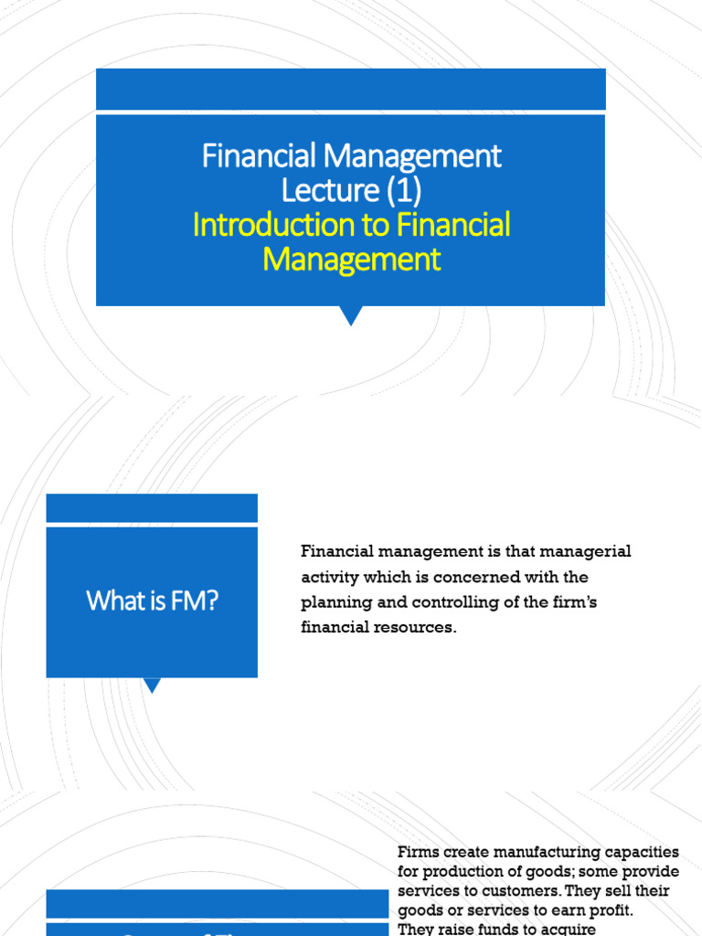 Intro to Financial Management | PDF | Sole Proprietorship | Partnership