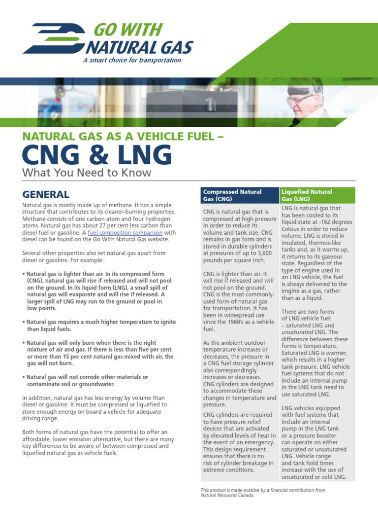 Natural Gas as Vehicle Fuel: CNG vs LNG | PDF | Liquefied Natural Gas | Natural Gas