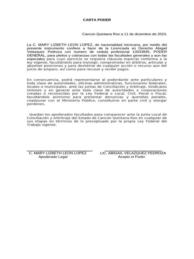 Carta Poder | PDF
