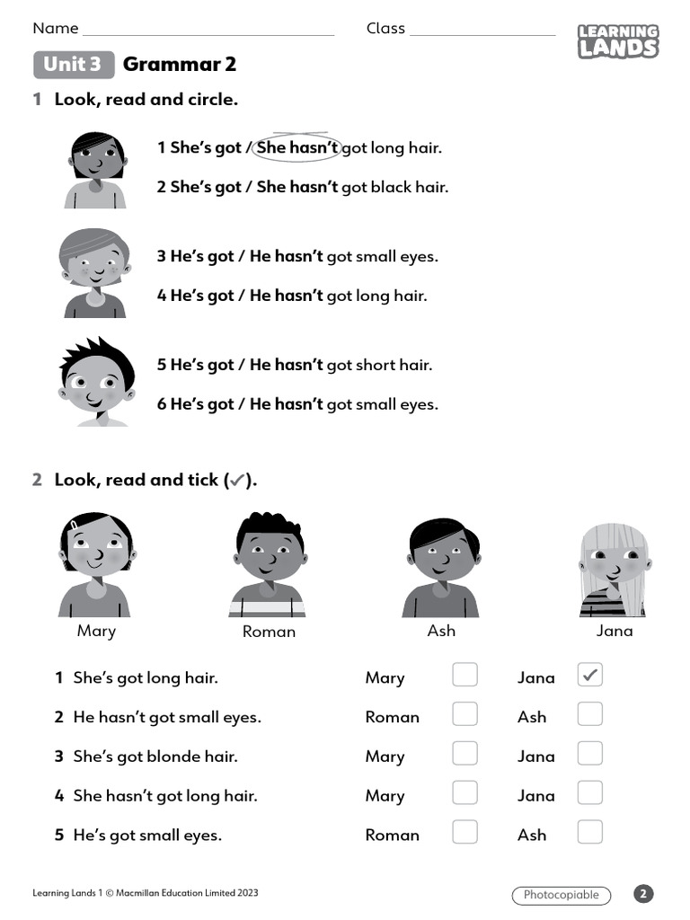 LL1 Worksheets U3 Grammar 2 | PDF