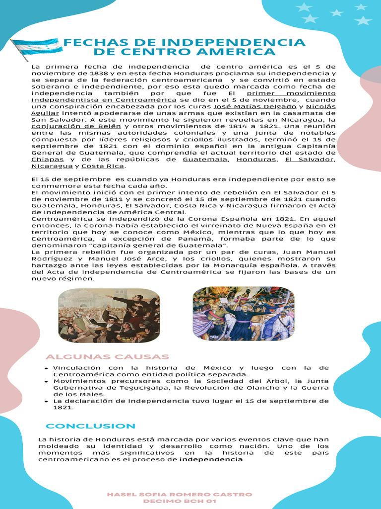Resumen de la Independencia de Honduras | PDF | Centroamérica | América ...