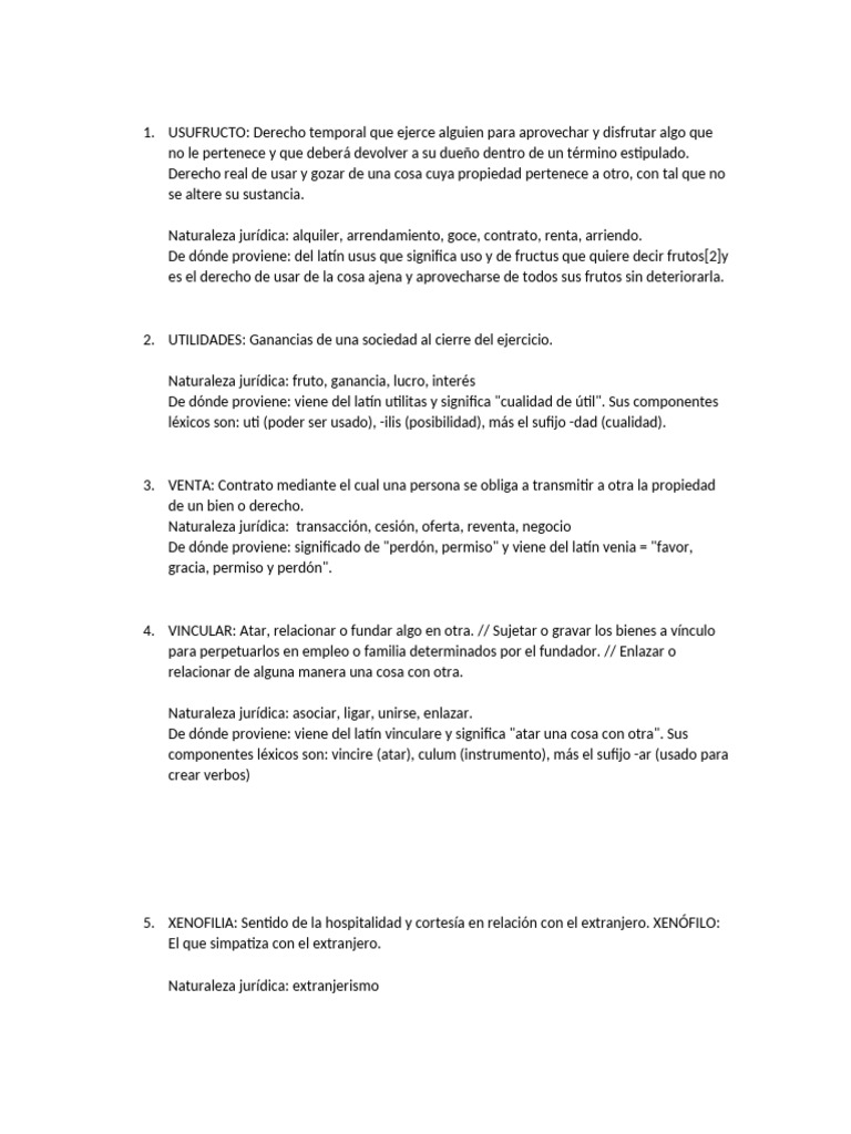 Definiciones de términos sobre xenofilia | PDF | Xenofobia | Propiedad