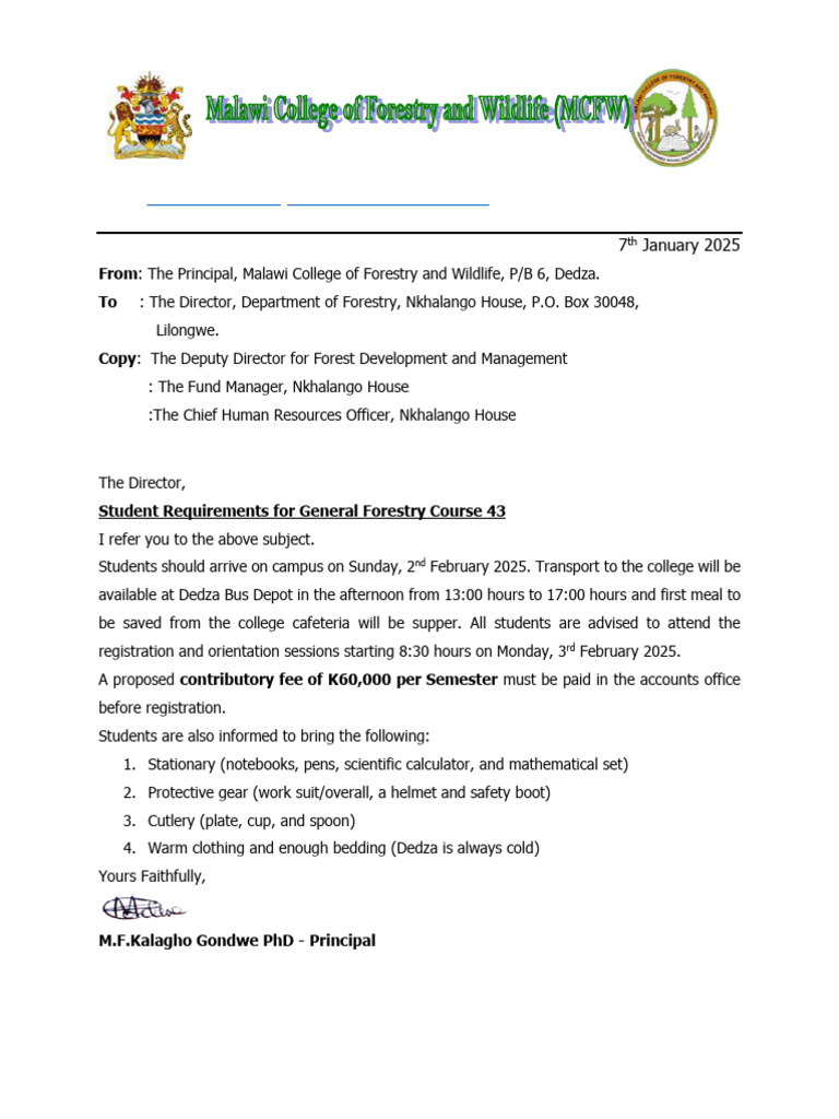 GFC 43 Requirement - 2024 | PDF