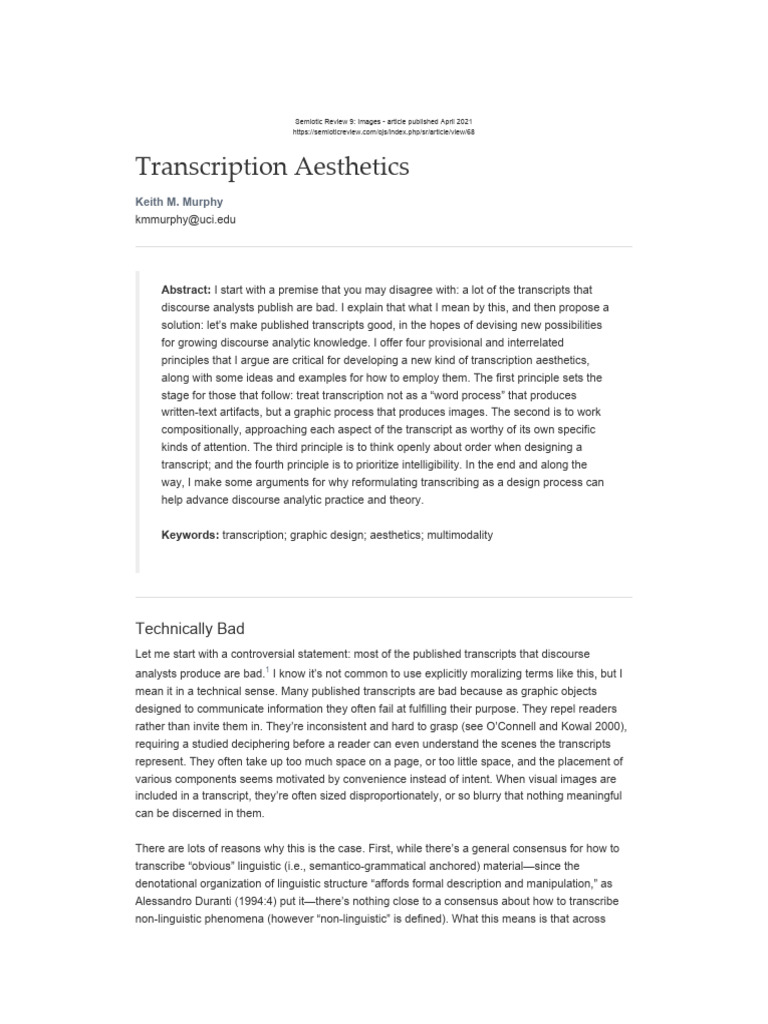 Transcription Aesthetics | PDF | Typefaces | Typewriter