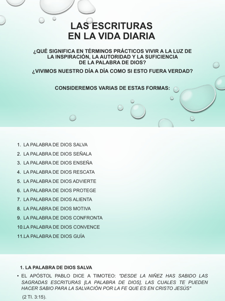 Las Escrituras en La Vida Diaria-1 | PDF | Pecado | Biblia