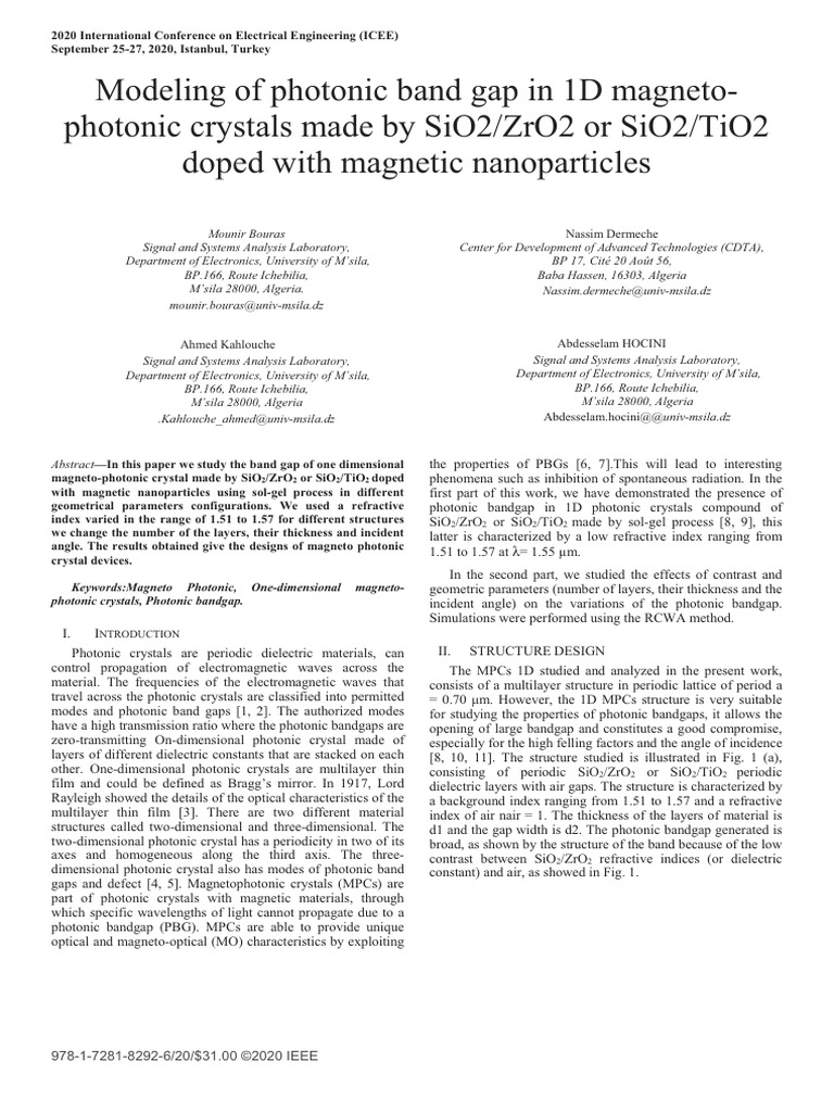 Photonic Band Gap in 1D Magneto-Crystals | PDF | Band Gap | Materials Science