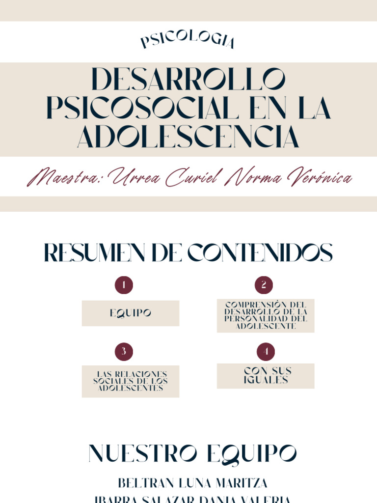 Desarrollo Psicosocial en La Adolescencia | PDF | Amistad | Adultos