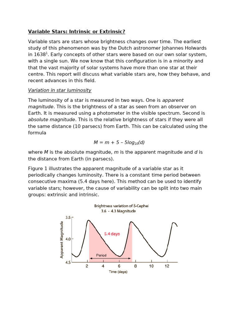 Variable Stars Research Project | PDF | Stars | Astrophysics