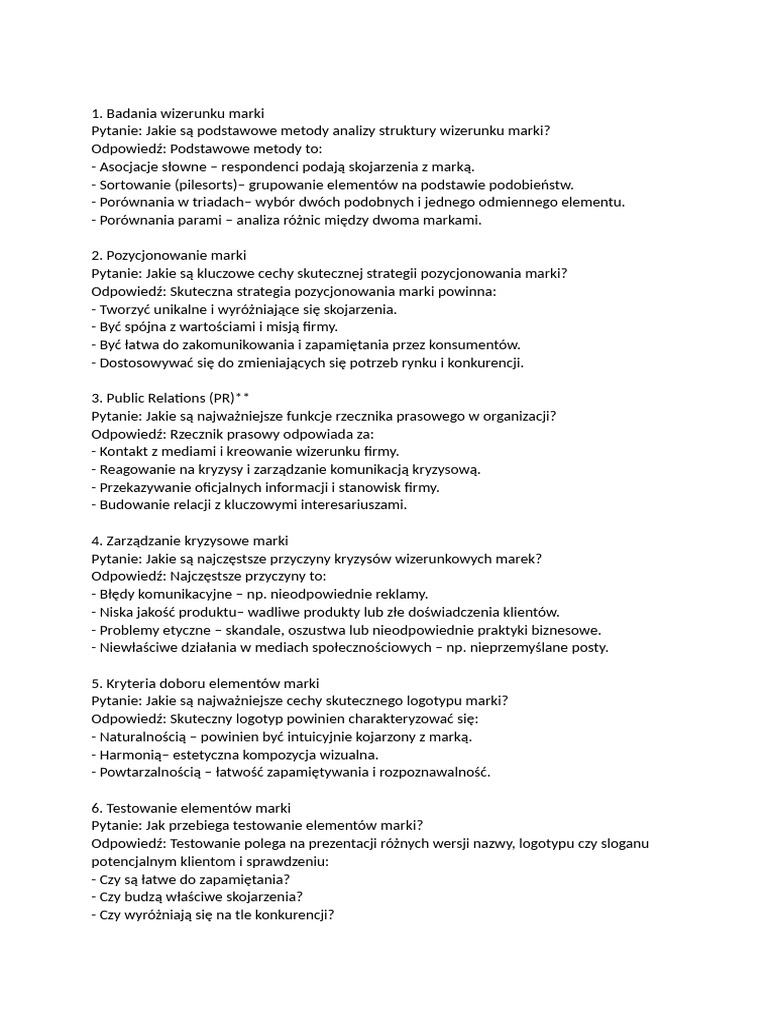 Przykładowe Pytania Na Egzamin | PDF