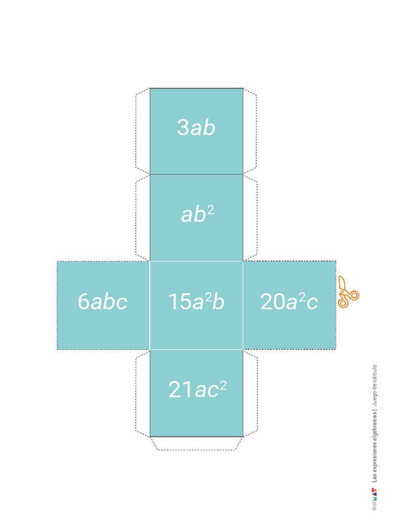 Las Expresiones Algebraicas - Juego de Cálculo - Cubo Azul - OnMAT 2 | PDF