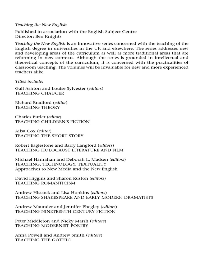 Teaching The Short Story | PDF | Pedagogy | Knowledge