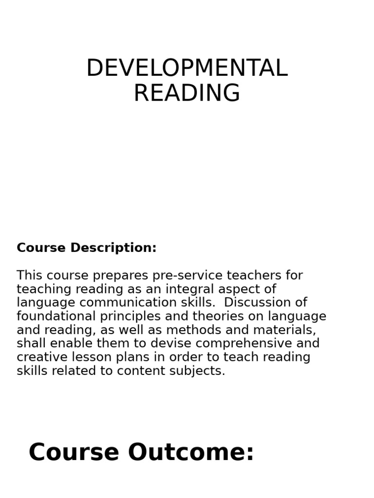 Outline and Sched Devtal Reading | PDF | Phonics | Reading Comprehension