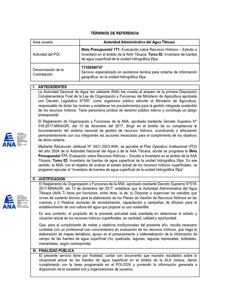 TDR Asistente - GIS | PDF | Software | Corrupción política