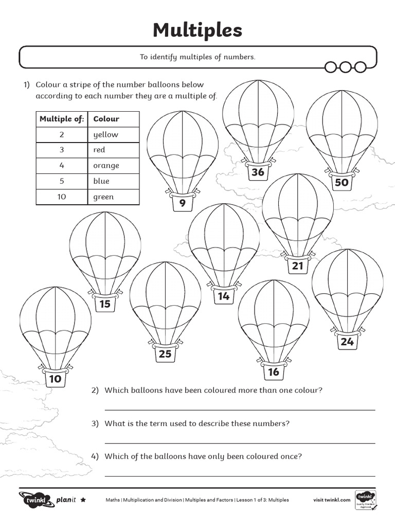 Multiples Activity Sheet | PDF | Multiplication | Mathematics