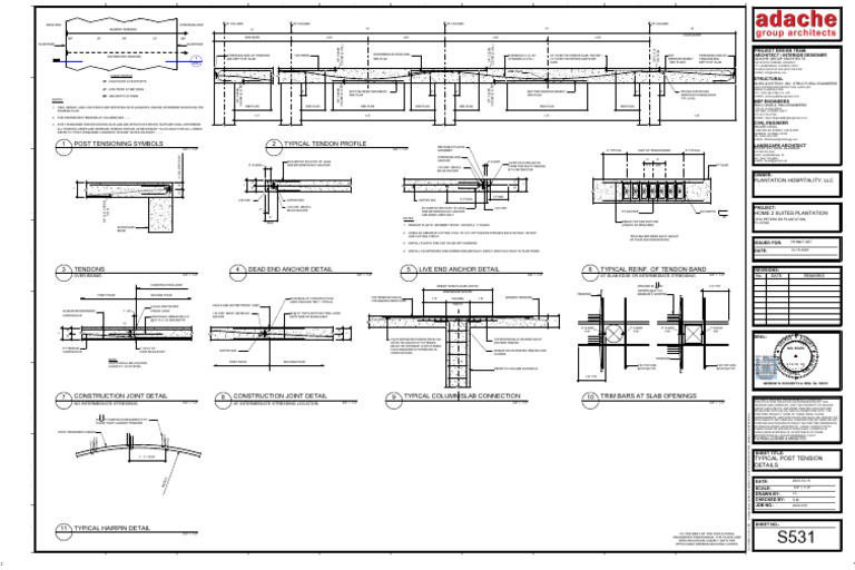 0557 S531 Typical Post Tension Details | PDF