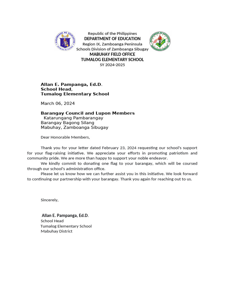Reply Request Letter From Deped | PDF